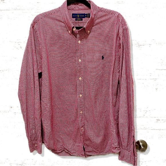 Polo Ralph Lauren | Shirts | Poloralph Lauren Mens Classic Long Sleeve Redwhite Plaid Oxford ...
